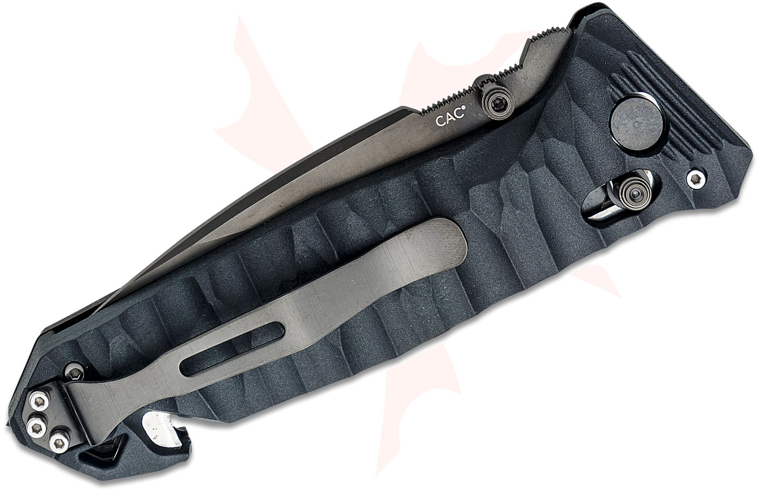 TB Outdoor CAC French Army Folding Knife, 3.62" Nitrox Black PVD Combo ...