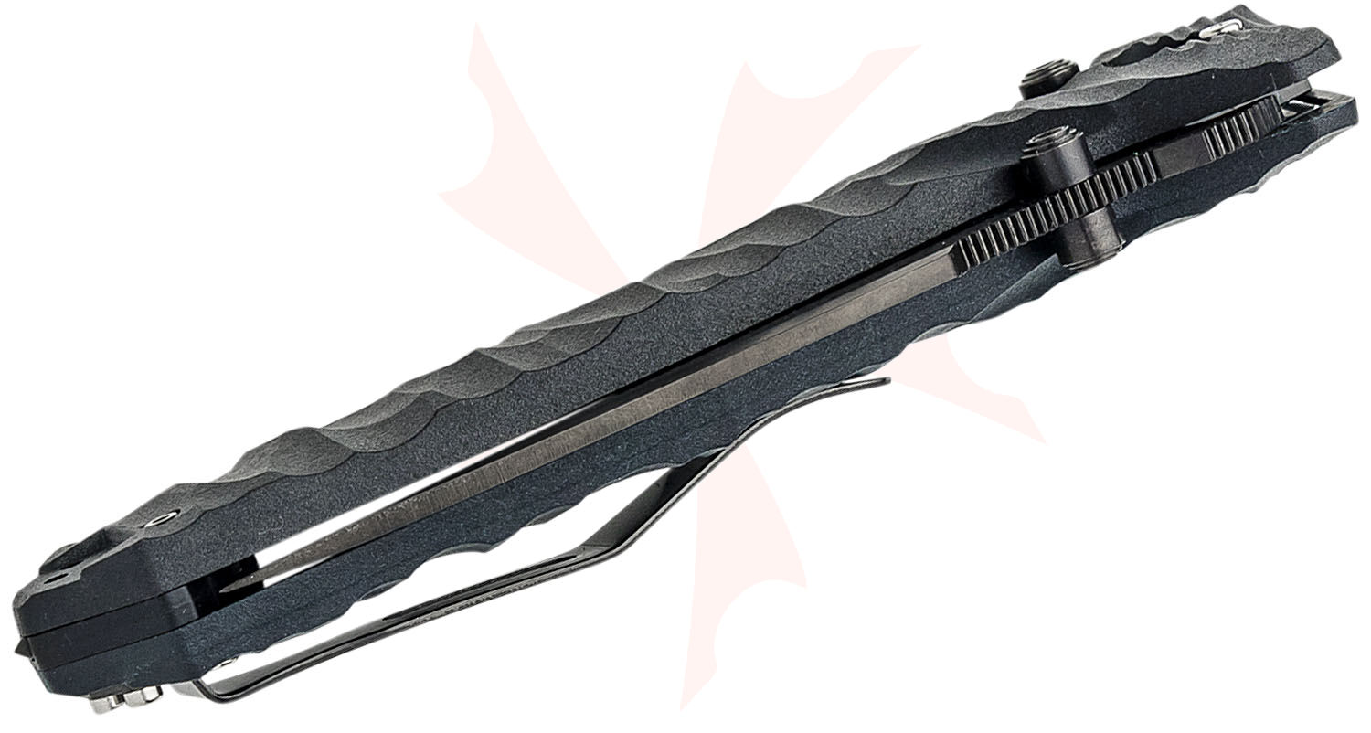TB Outdoor CAC French Army Folding Knife, 3.62" Nitrox Black PVD Combo ...