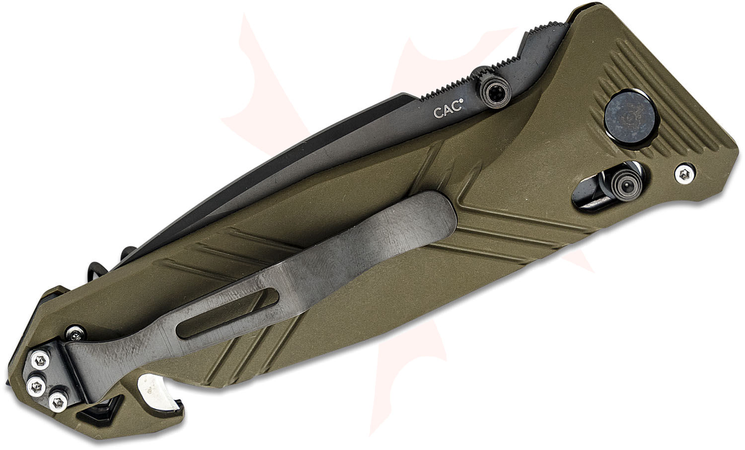 TB Outdoor CAC French Army Folding Knife, 3.62" Nitrox Black PVD Drop ...