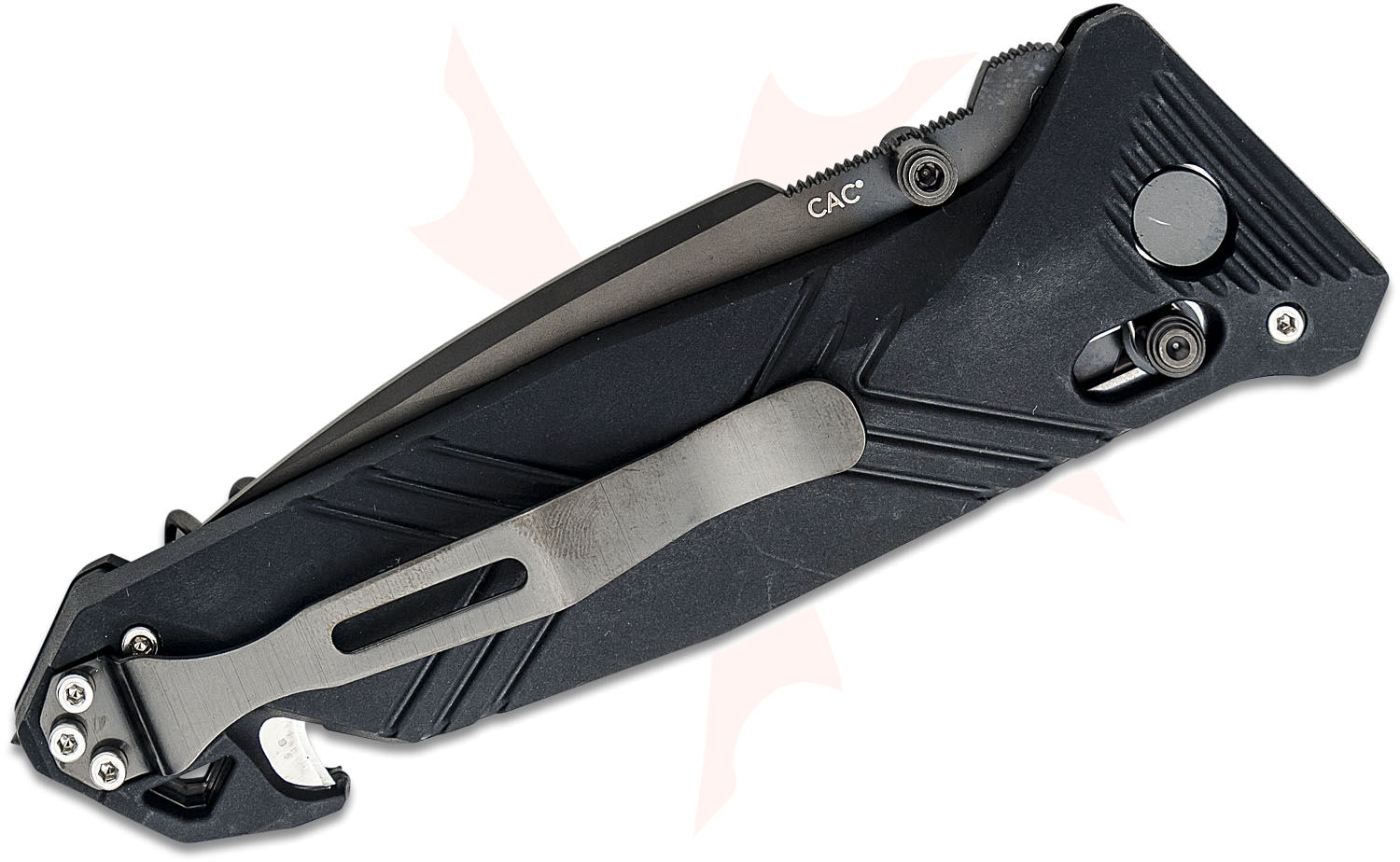 TB Outdoor CAC French Army Folding Knife, 3.62" Nitrox Black PVD Drop ...