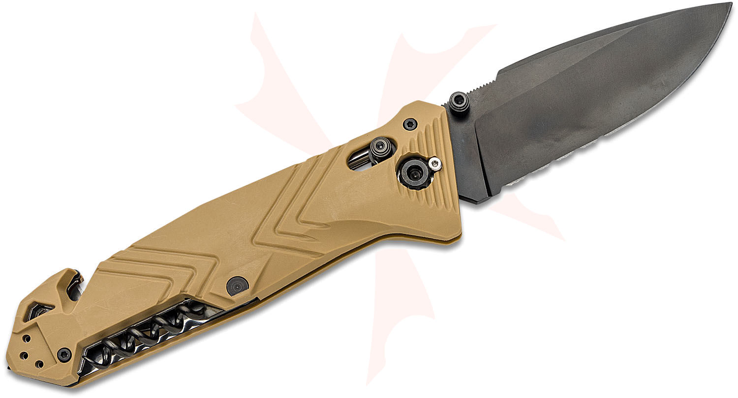 TB Outdoor CAC French Army Folding Knife, 3.62" Nitrox Black PVD Combo ...