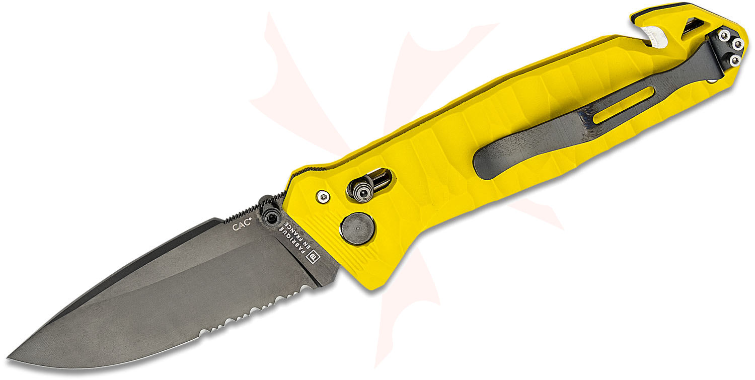 TB Outdoor CAC French Army Folding Knife, 3.62" Nitrox Black PVD Combo ...