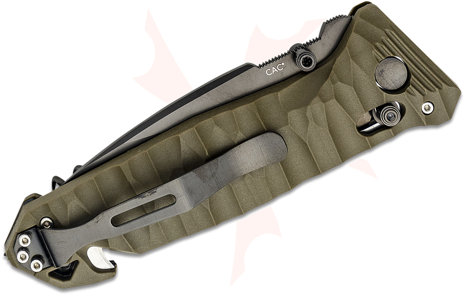 TB Outdoor CAC French Army Folding Knife, 3.62" Nitrox Black PVD Combo ...