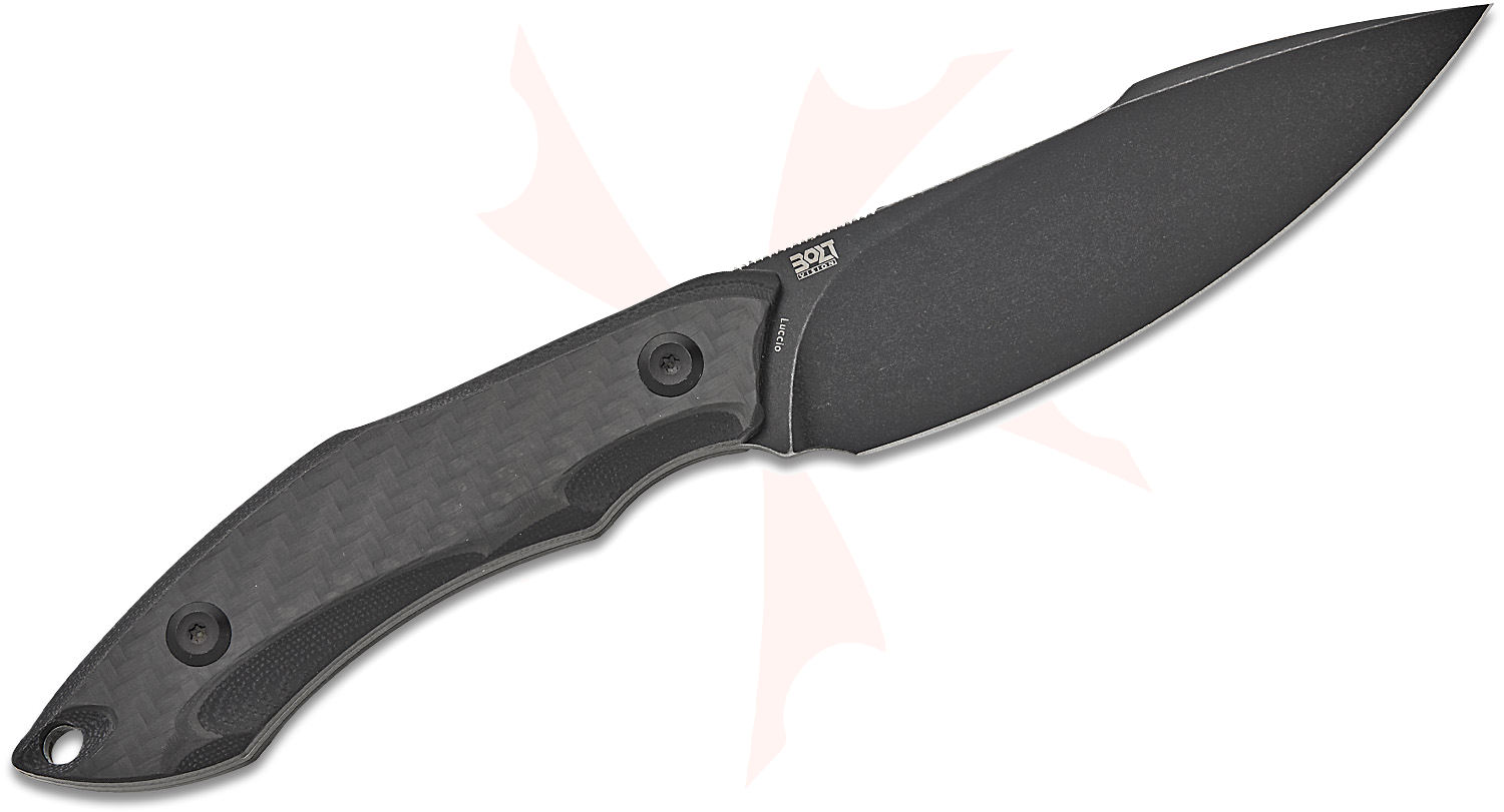 Tenable Knives Luccio Fixed Blade Knife 3.81" 14C28N Black Stonewashed ...