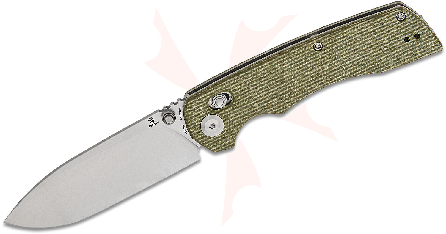 Tenable Knives Kryo Crossbar Lock Folding Knife 3.58" 14C28N ...