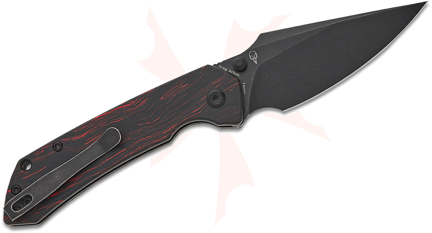 Tenable Knives Fenrir Button Lock Folding Knife 3.45" 14C28N Black ...