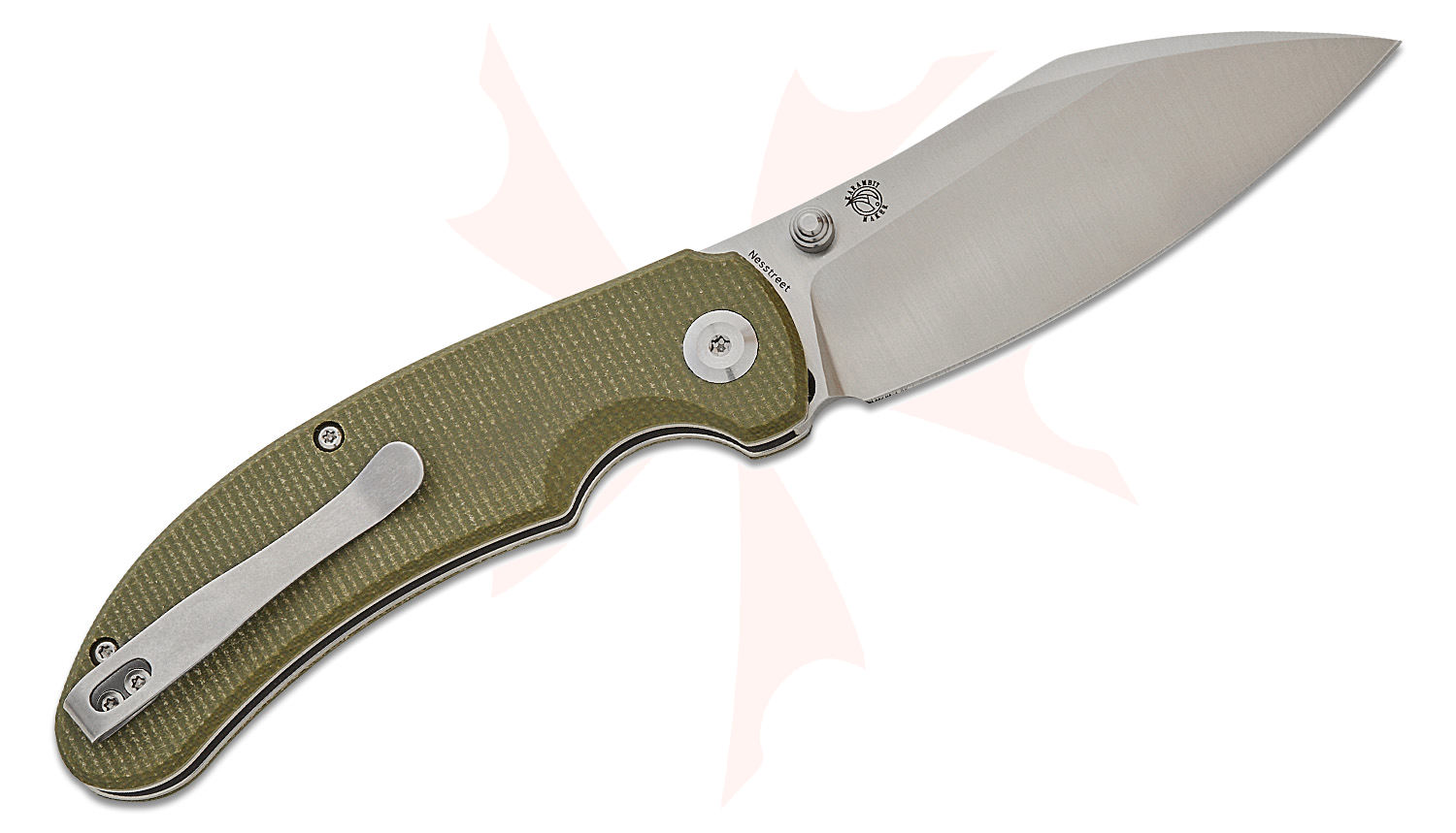 Tenable Knives Nesstreet Button Lock Folding Knife 3.58" 14C28N Satin ...
