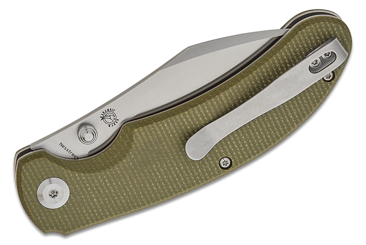Tenable Knives Nesstreet Button Lock Folding Knife 3.58" 14C28N Satin ...