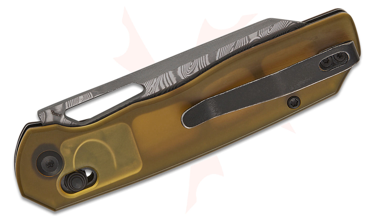 Tenable Knives Shard Crossbar Lock Folding Knife 3.47" Damascus Reverse ...