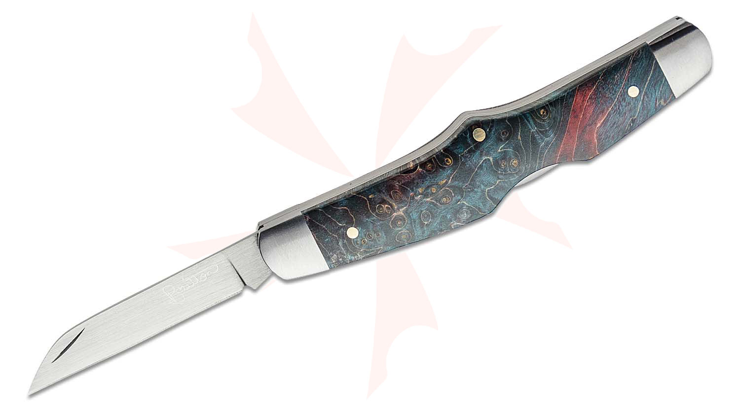 Tim Britton Knives Custom 2-Blade Ridged Traditional Folding Knife ...