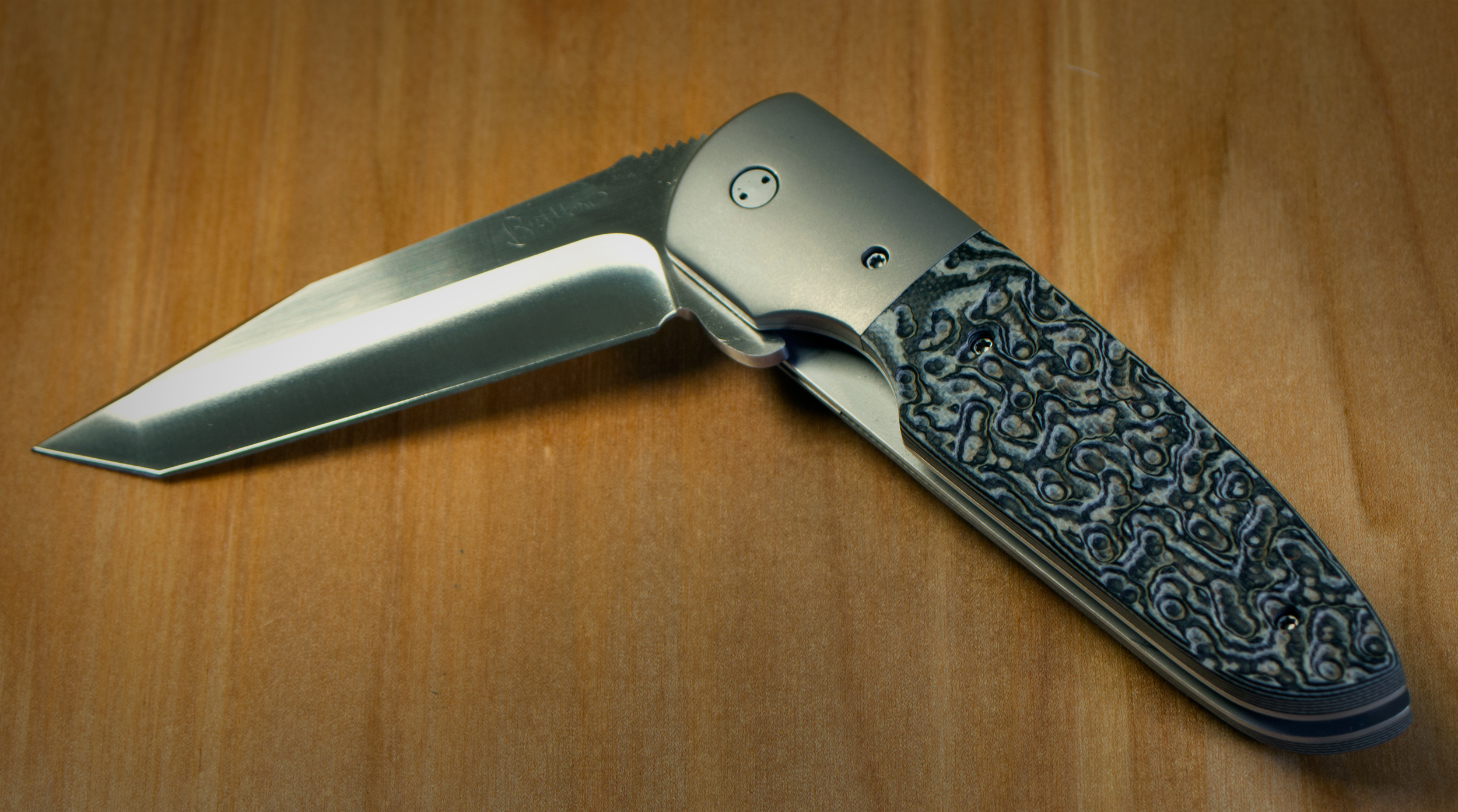 Tim Britton Knives Custom Recondo Flipper 3.5" S35VN Satin Tanto Blade ...