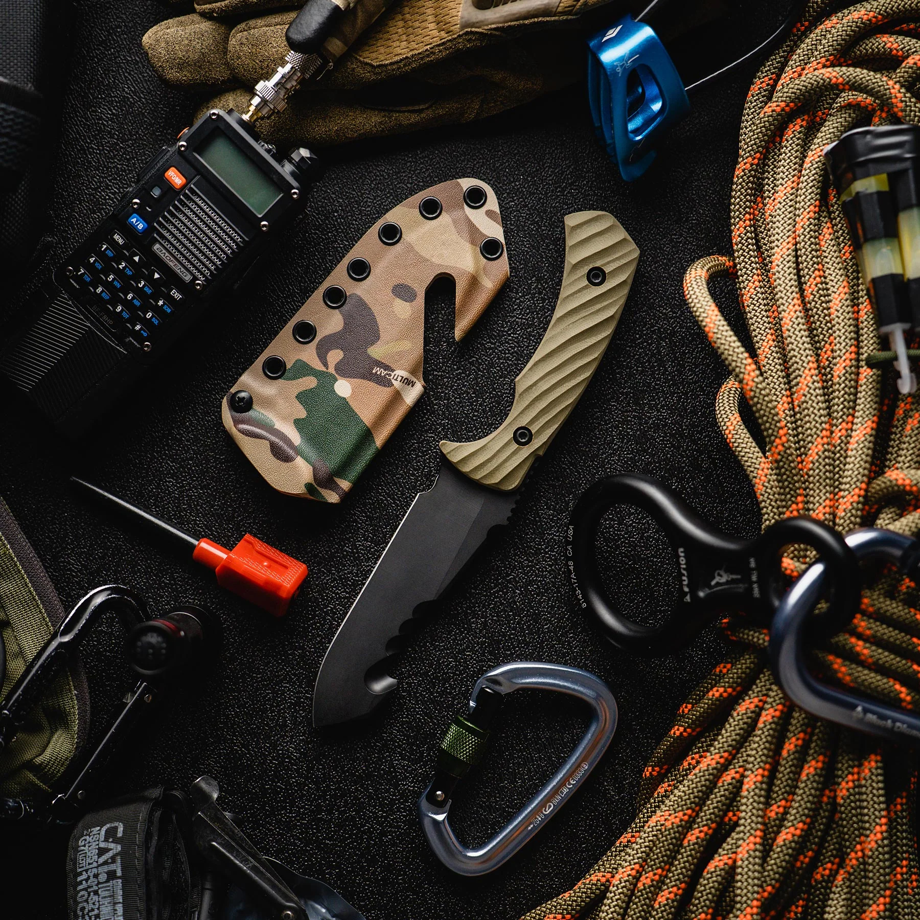 Toor Knives Egress SAR Fixed Blade Knife 4.875" CPM-S35VN Black Oxide ...