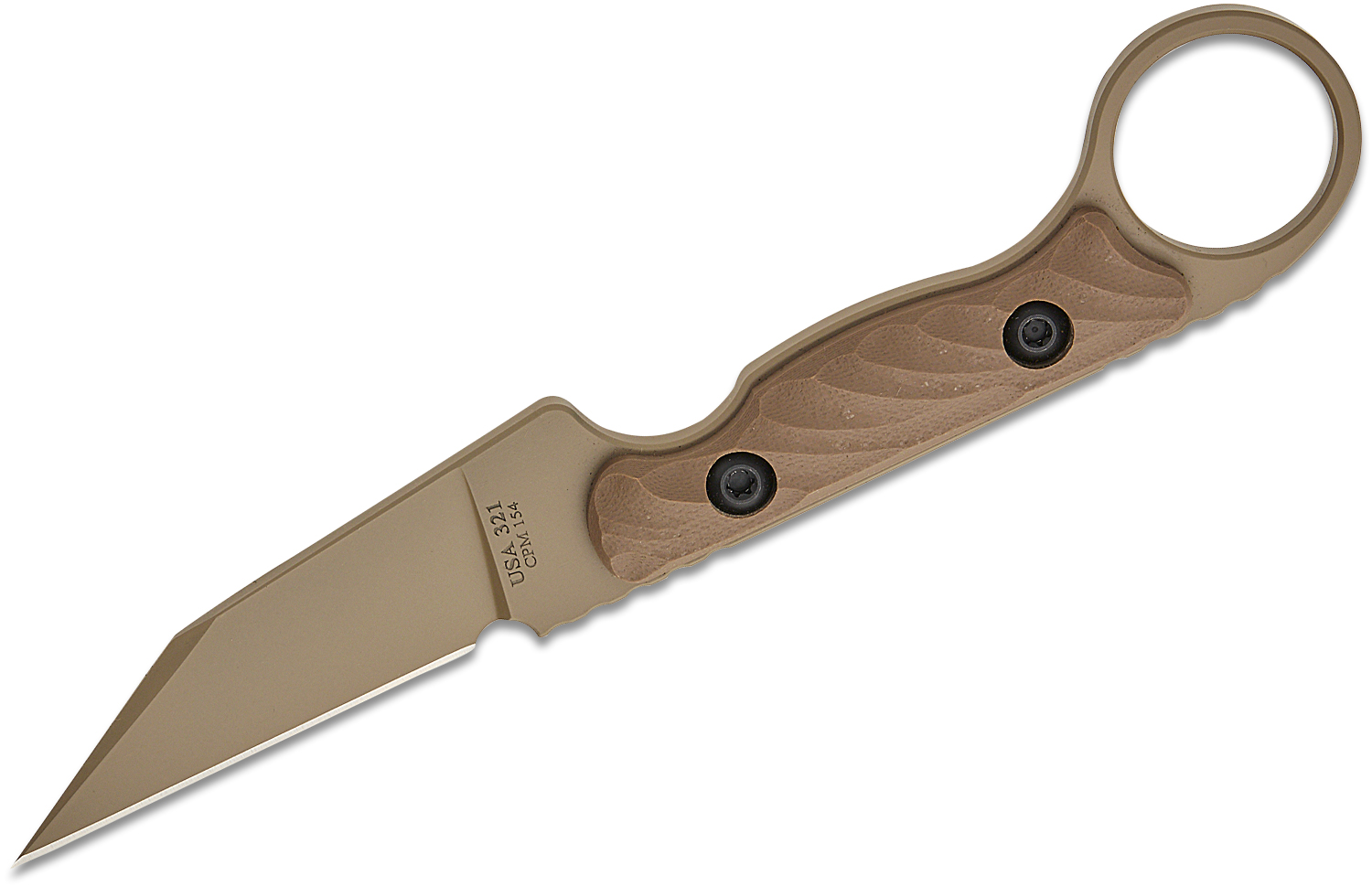 Toor Knives Jank Shank Pikal Fixed Blade Neck Knife 3" CPM-154 Flat ...