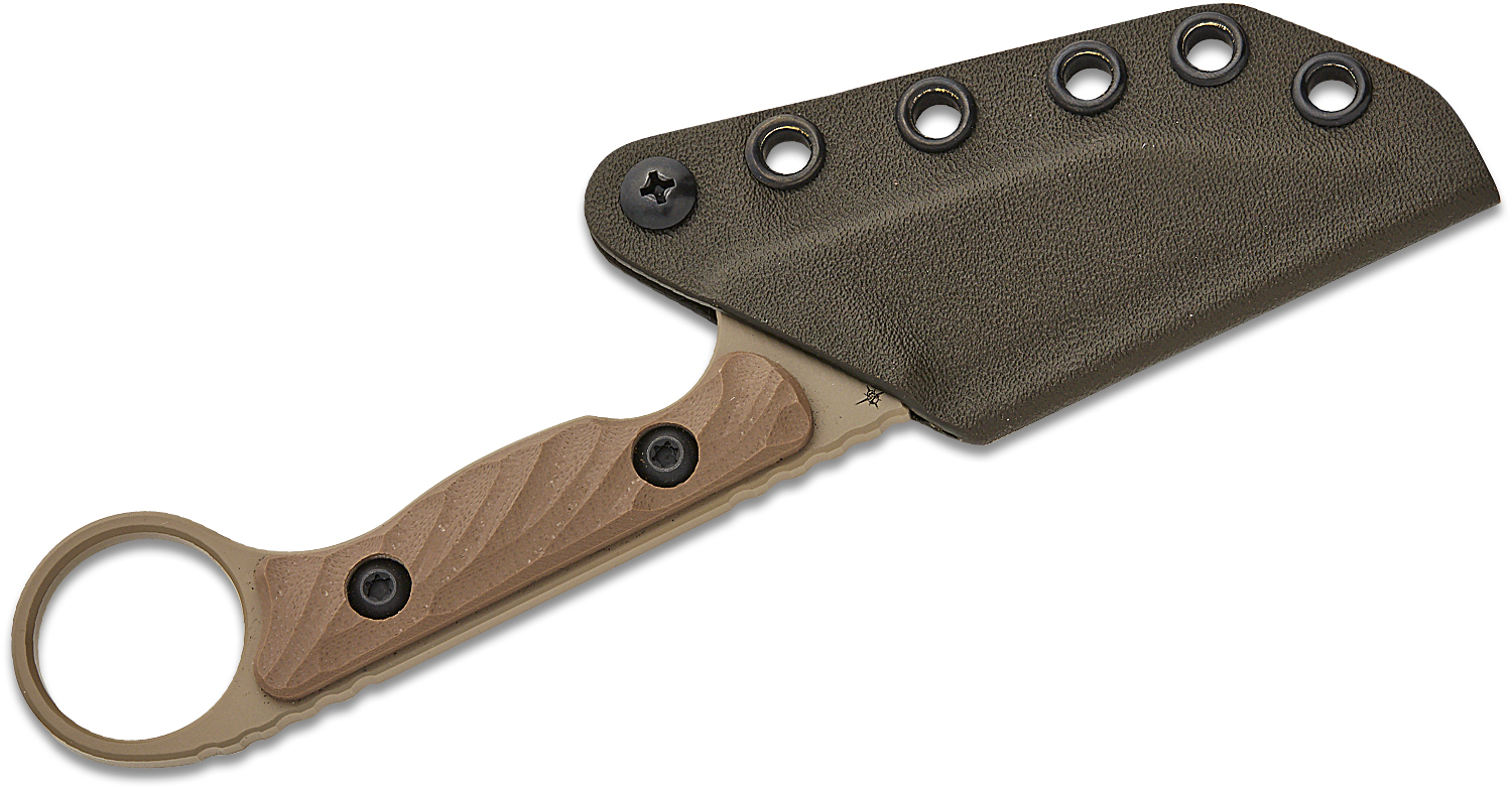 Toor Knives Jank Shank Pikal Fixed Blade Neck Knife 3" CPM-154 Flat Dark Earth Wharncliffe Blade ...