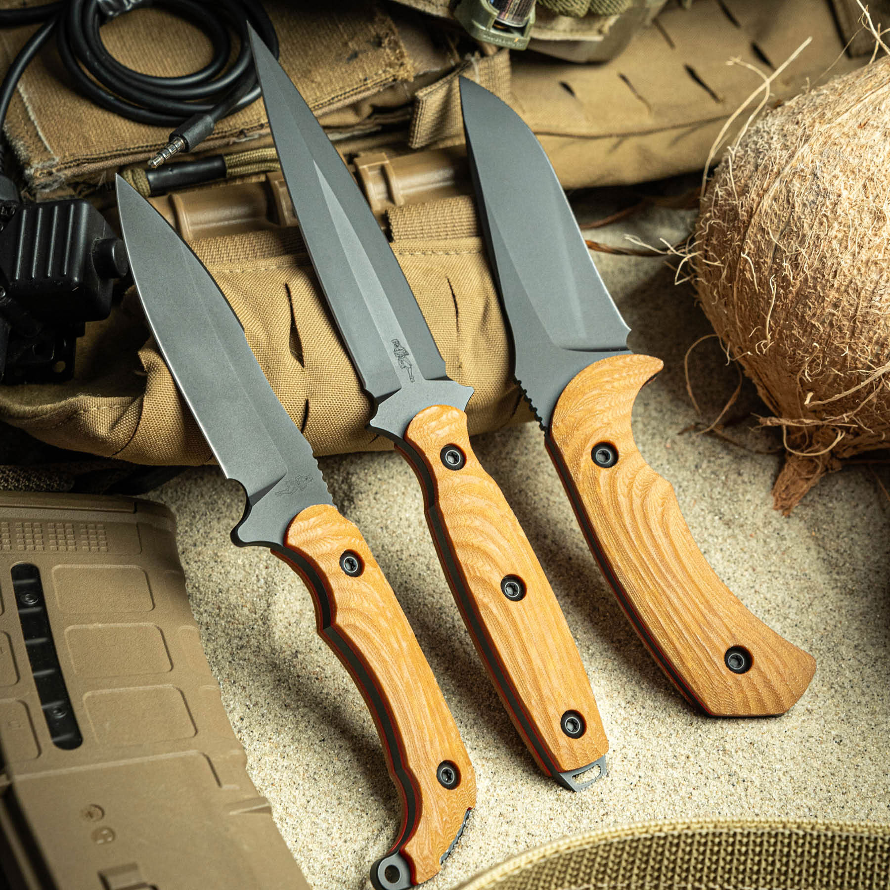 Toor Knives Pin-Up Mullet Fixed Blade Knife 4" CPM-M4 Black KG Gunkote ...