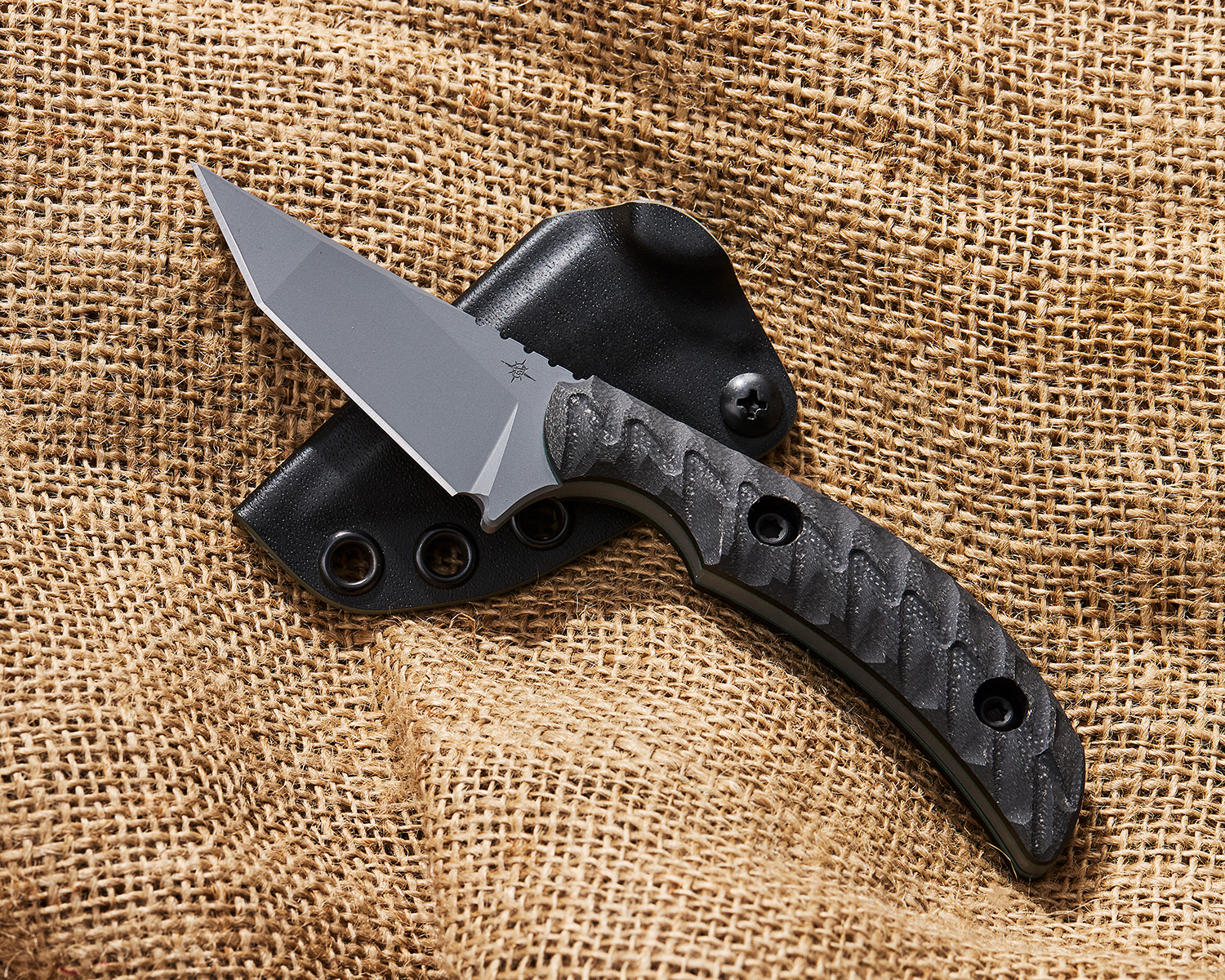 Toor Knives Shifter T Fixed Blade Knife 2.75" CPM-M4 Phantom Gray KG Gunkote Tanto Blade, Milled ...