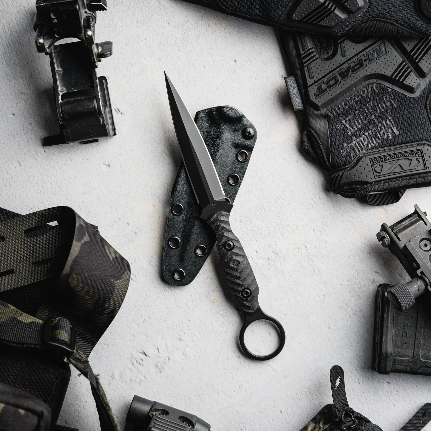Toor Knives Specter R Fixed Blade Knife 4.25" CPM-M4 SOCOM Black KG ...
