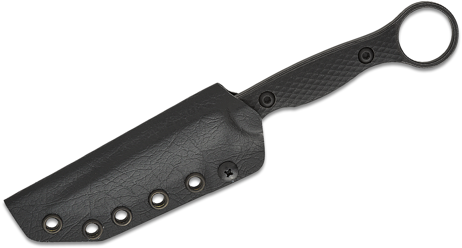 Toor Knives Serpent T Fixed Blade Knife 3.75" CPM-3V Black Oxide Tanto ...