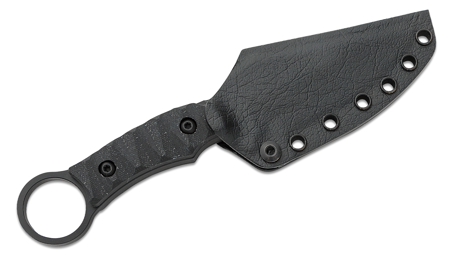 Toor Knives Vandal Fixed Blade Knife 4.125" CPM-3V Black Harpoon Drop ...
