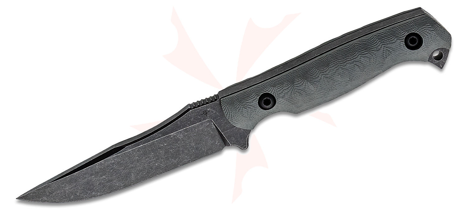 Toor Knives Krypteia Fixed Blade Knife 4" CPM-S35VN Black Stonewashed ...