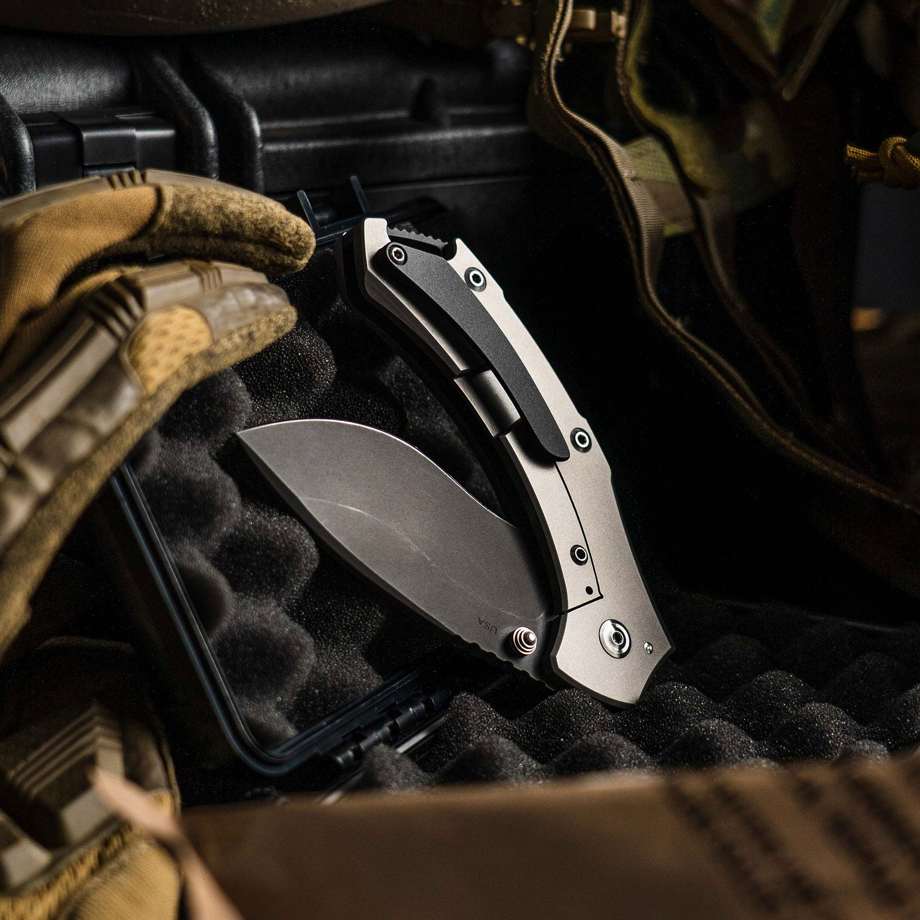 Toor Knives XT1 Alpha Folding Knife 3.25" CPM-S35VN Black Recurve Blade ...