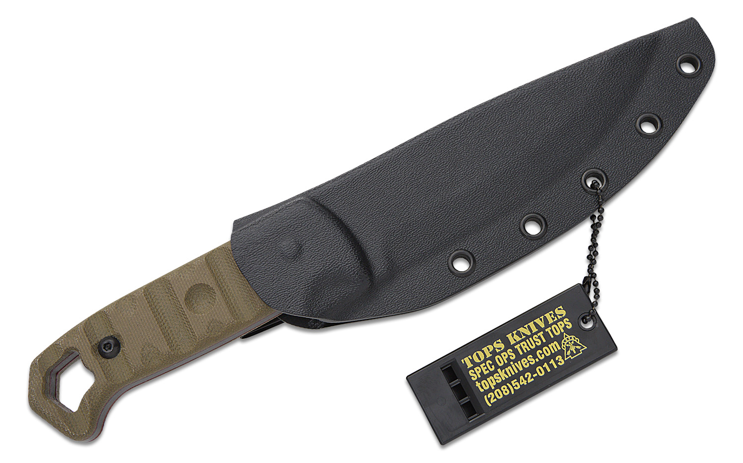 TOPS Knives Brakimo Fixed 5.25" 1095 Carbon Tungsten Cerakote Blade ...