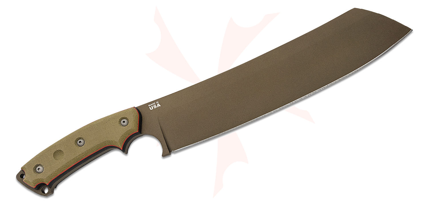 TOPS Knives El Chete Fixed 12" Midnight Bronze Blade, Green/Black ...