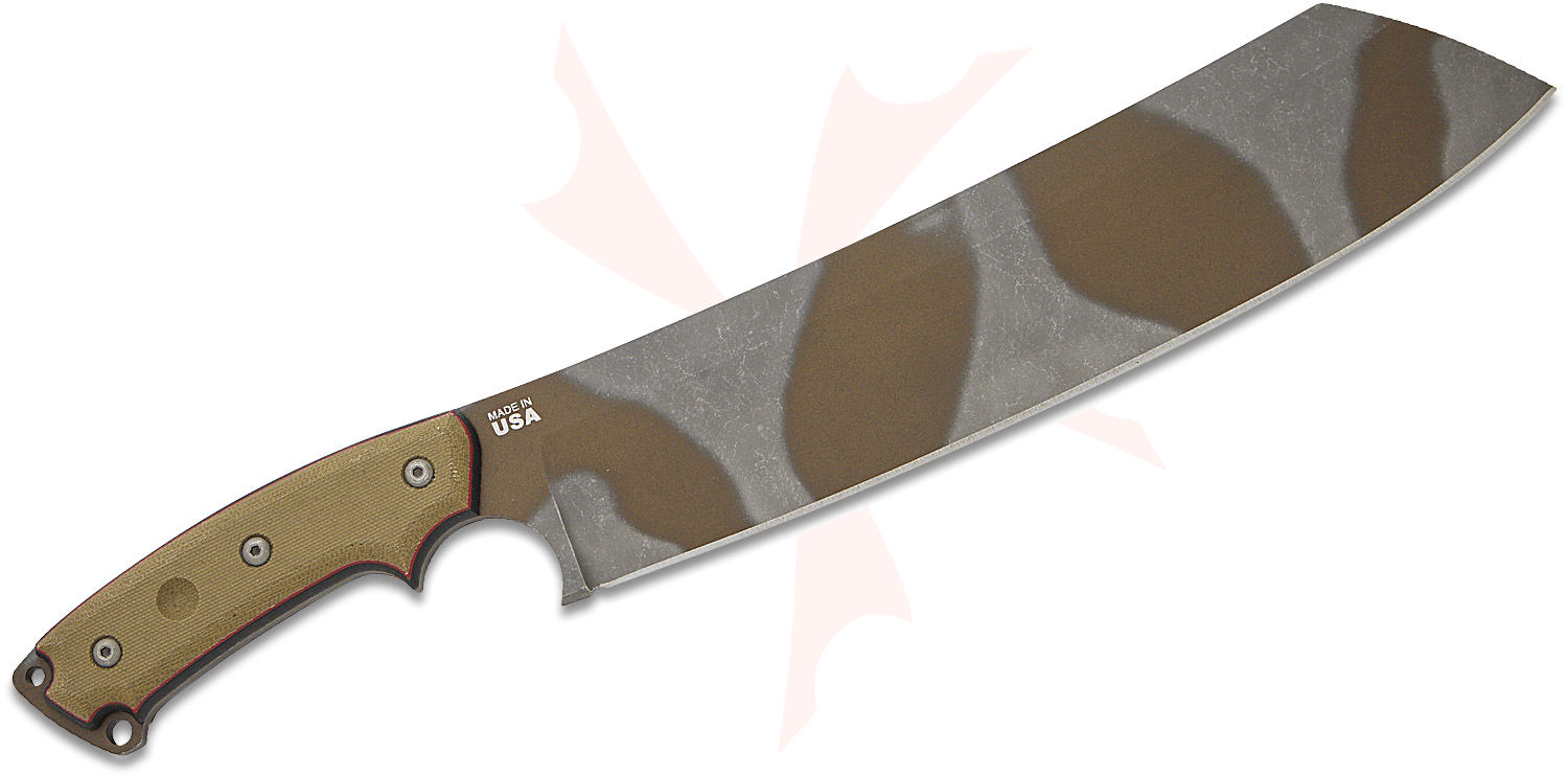 TOPS Knives El Chete Fixed 12" Midnight Bronze Camo Blade, Green/Black ...