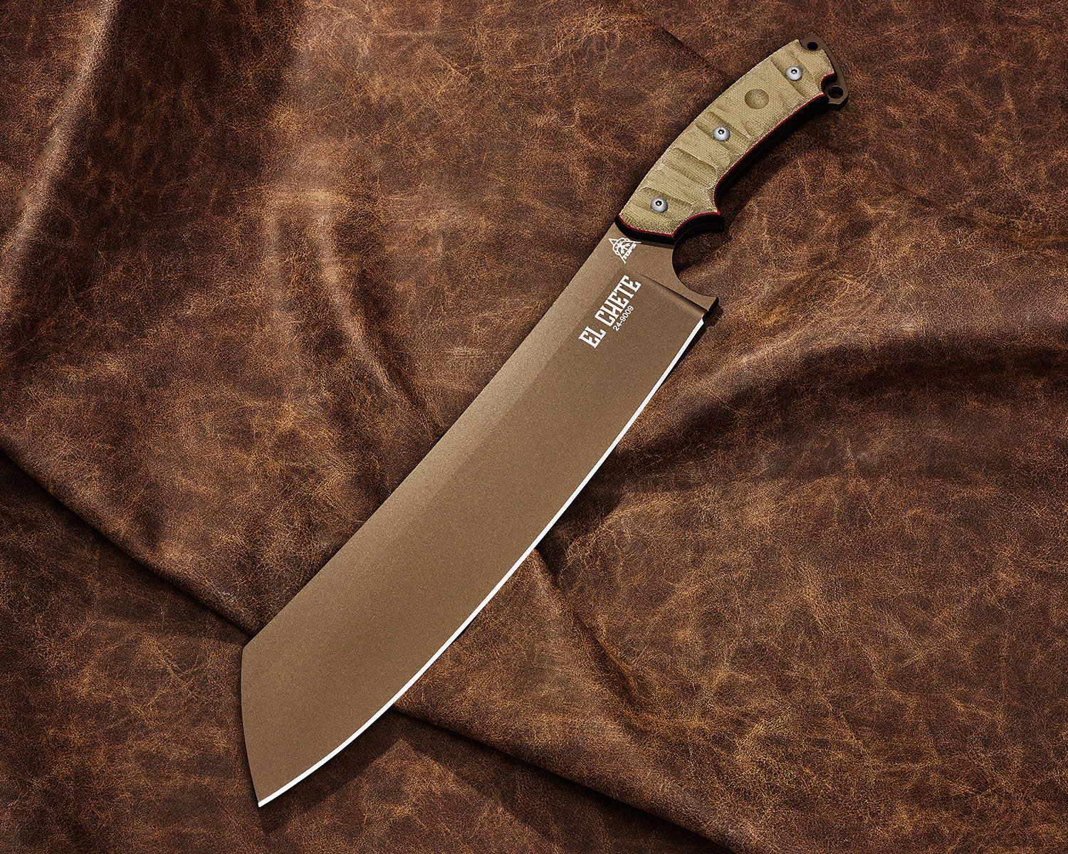 TOPS Knives El Chete Fixed 12" Midnight Bronze Blade, Green/Black ...