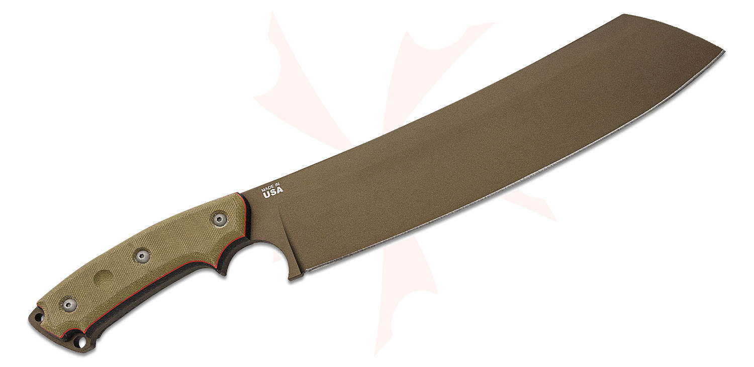 TOPS Knives El Chete Fixed 12" Midnight Bronze Blade, Green/Black ...