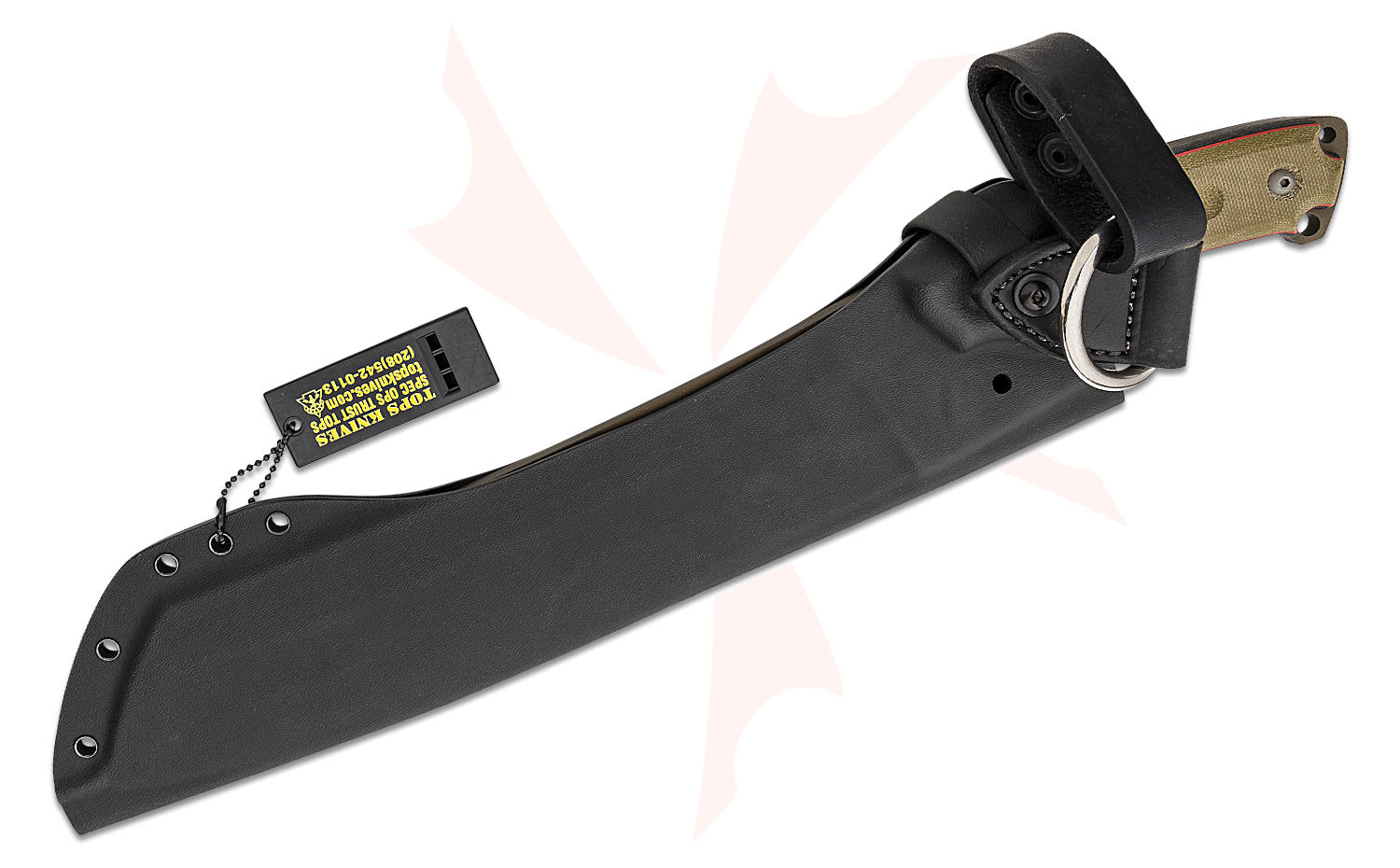 TOPS Knives El Chete Fixed 12" Midnight Bronze Blade, Green/Black ...