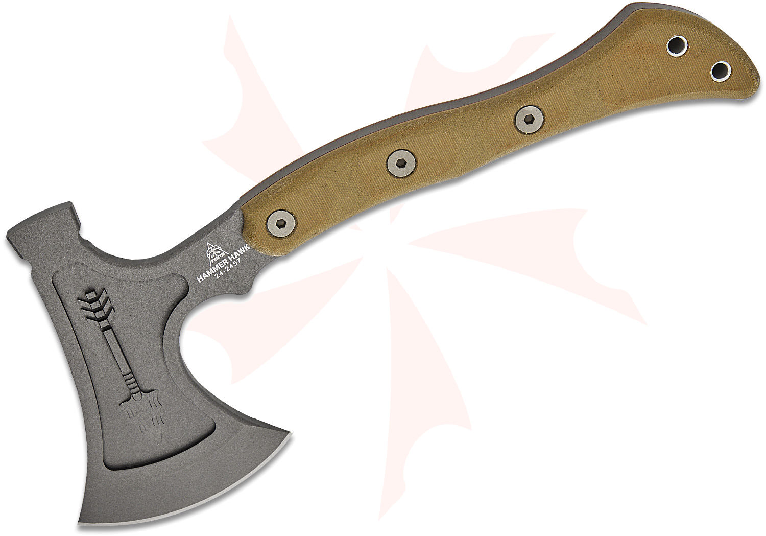 TOPS Knives Hammer Hawk Axe with Backup Knife, 14.5" Overall, Tungsten ...