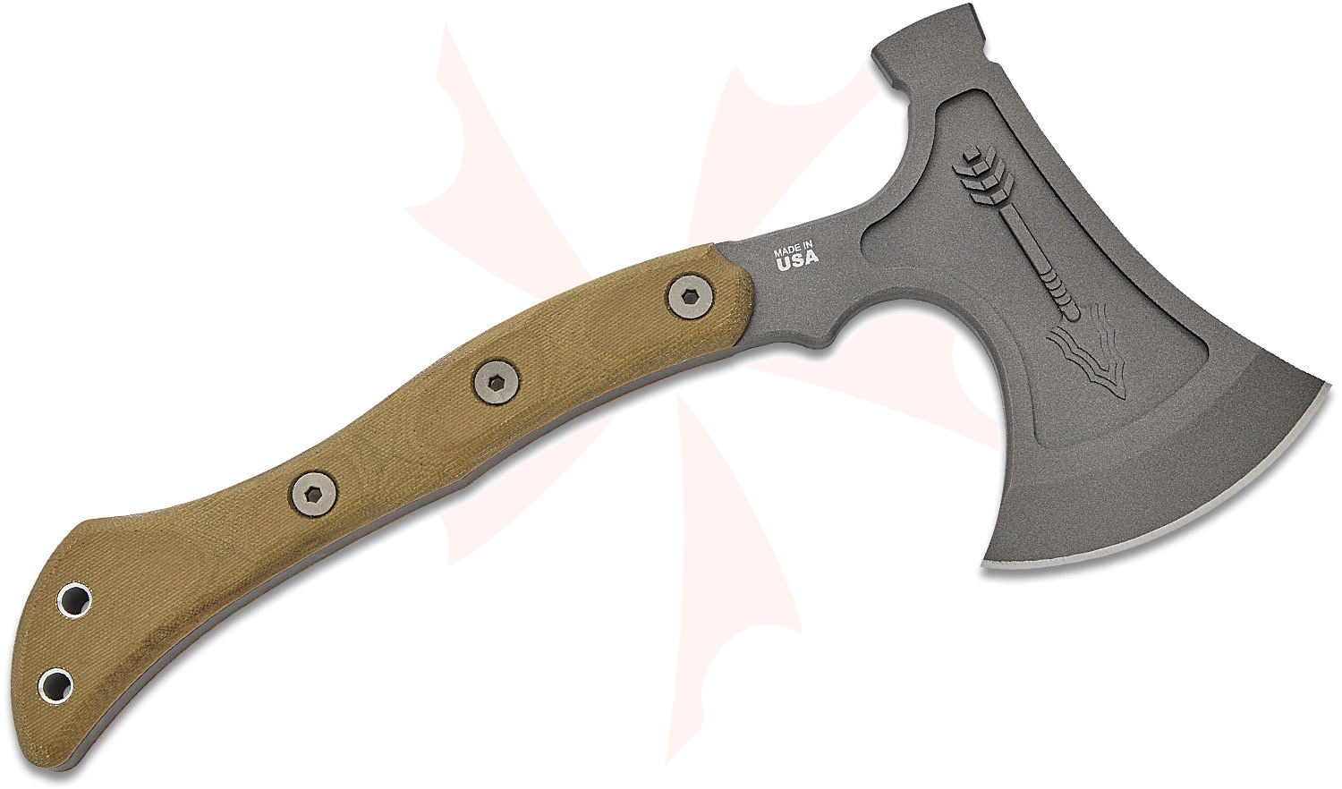 TOPS Knives Hammer Hawk Axe with Backup Knife, 14.5" Overall, Tungsten ...