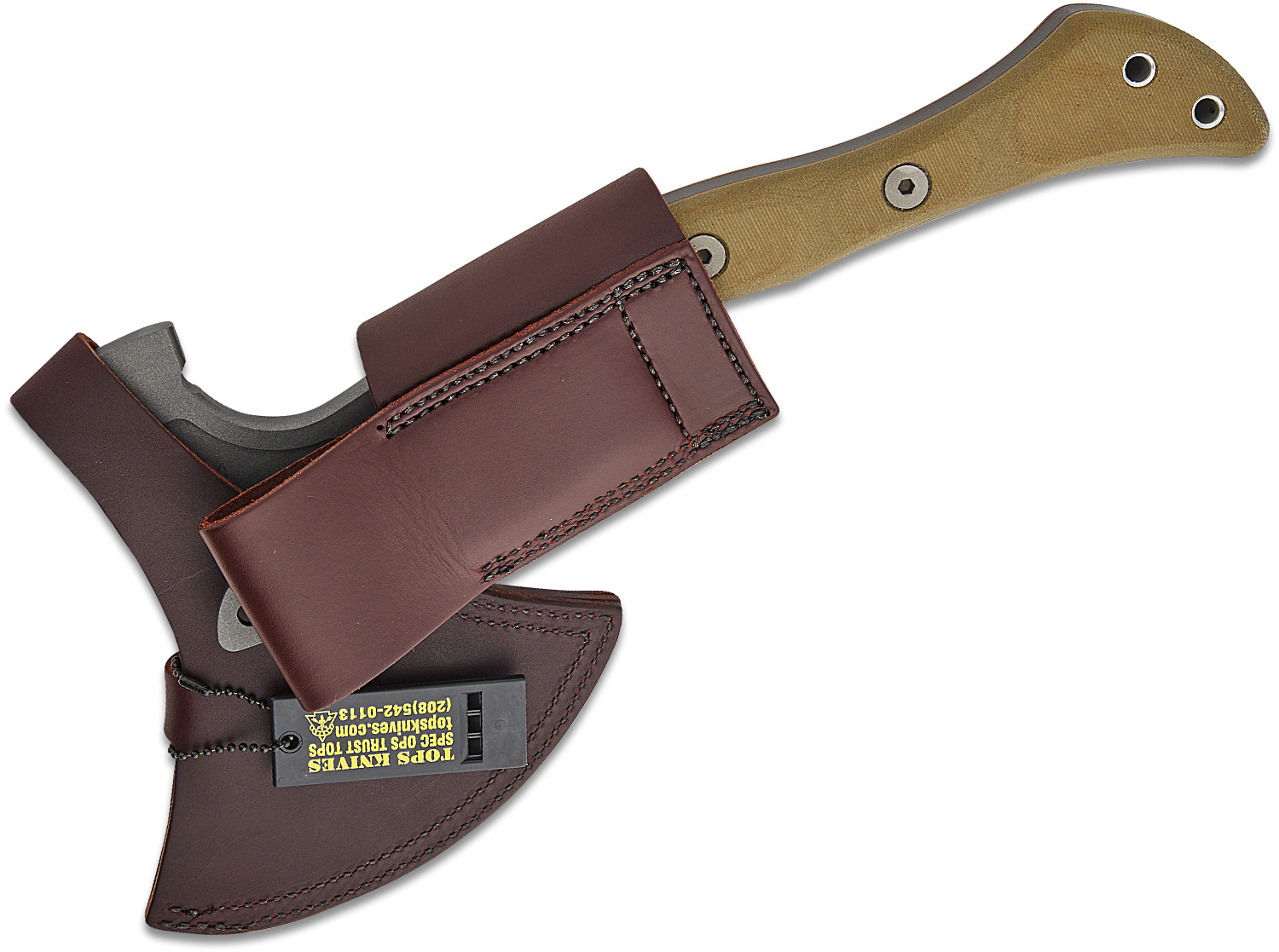 TOPS Knives Hammer Hawk Axe with Backup Knife, 14.5" Overall, Tungsten ...