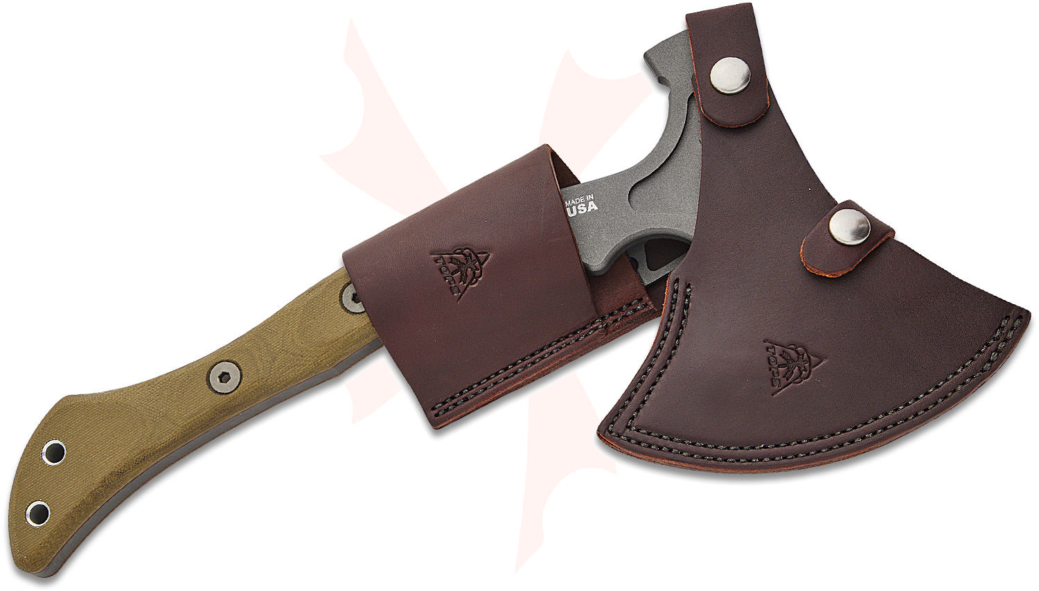 TOPS Knives Hammer Hawk Axe with Backup Knife, 14.5" Overall, Tungsten ...