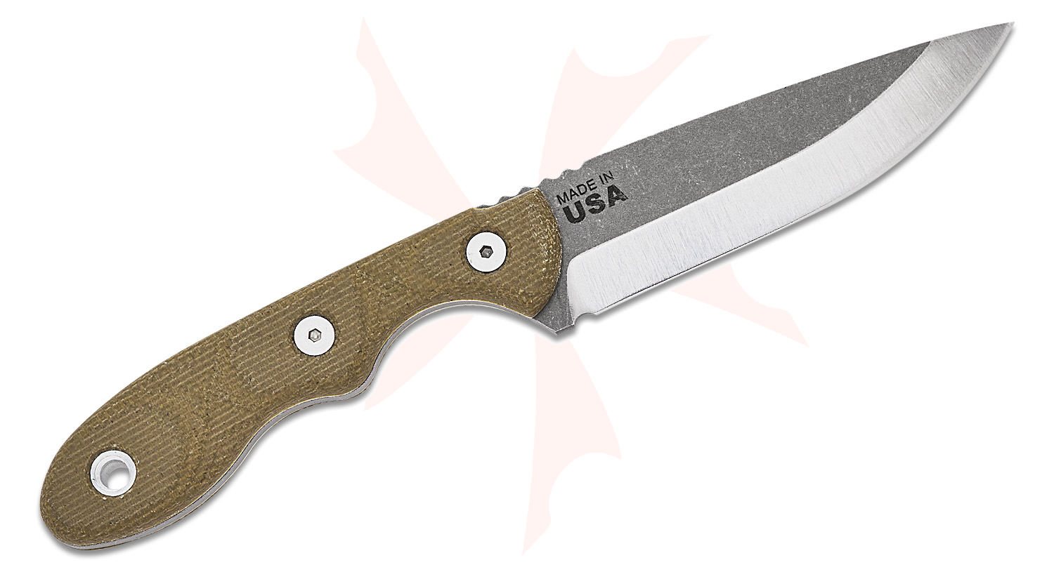 TOPS Knives Mini Scandi Knife Rockies Edition Fixed 3" 1095 Stonewashed ...