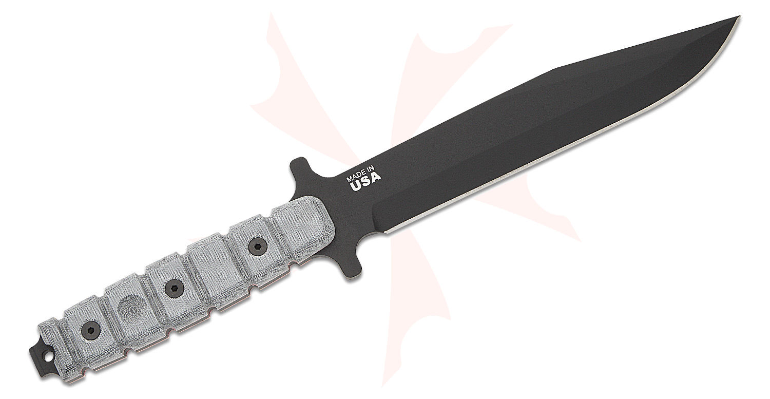 TOPS US Combat Knife 7.5" Carbon Steel Blade, Micarta Handles, Nylon ...