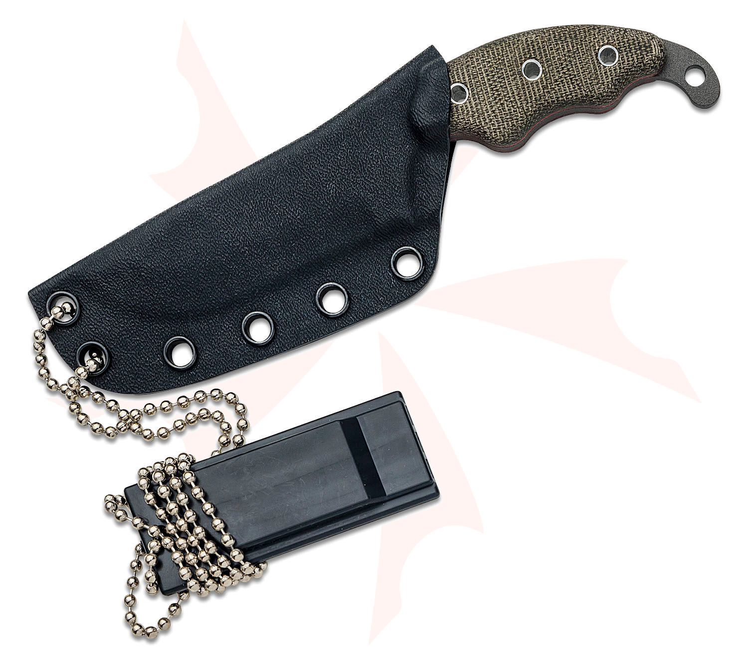 TOPS Knives Wind Runner Neck Knife 3.5" 1095 Tungsten Cerakote Blade ...