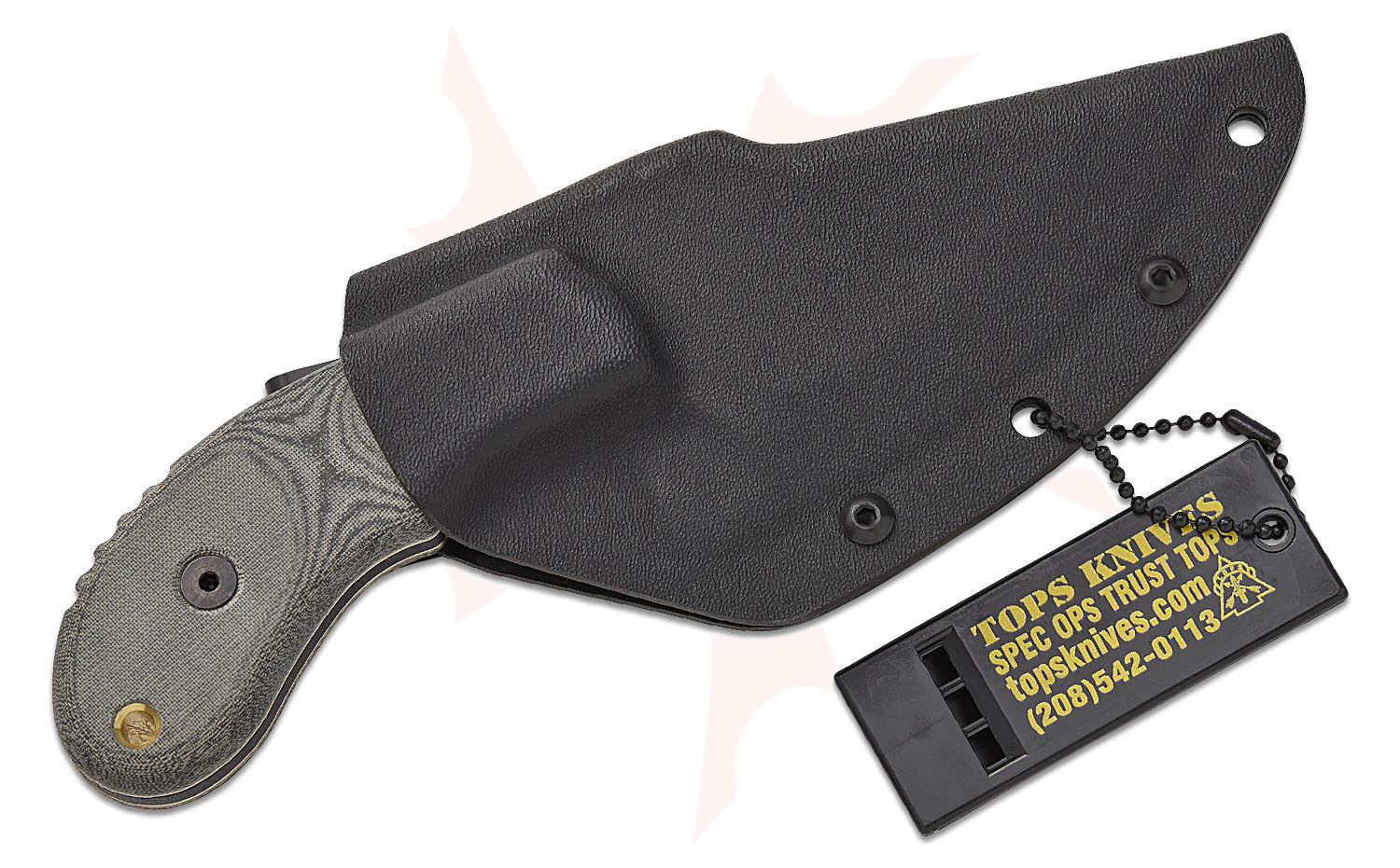 TOPS Knives Wolf Pup XL Fixed Blade 3.5" 1095 Carbon Black Drop Point ...