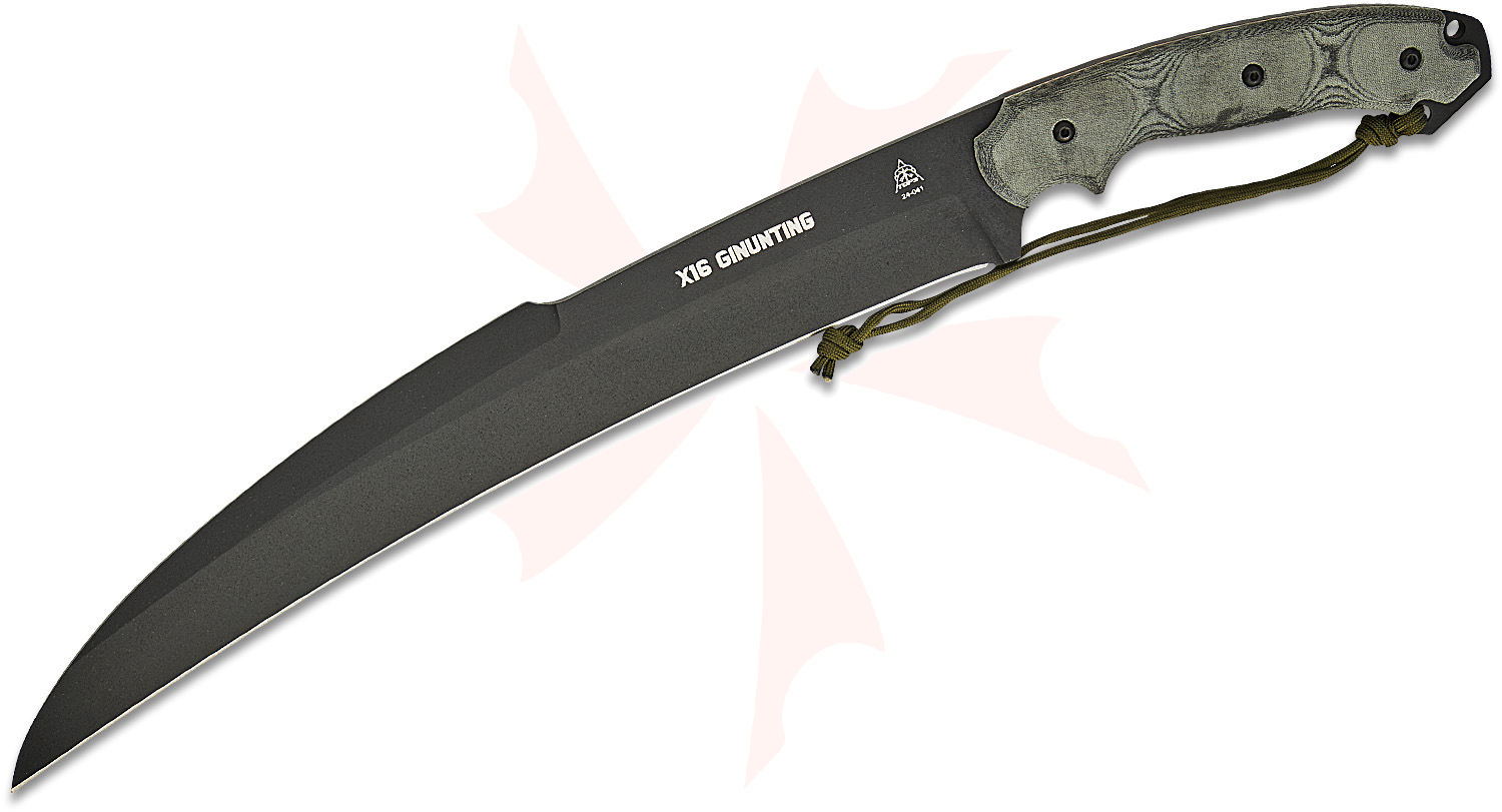 TOPS Knives X16 Ginunting Fixed Blade Machete 15.75" 1095 Carbon Black ...