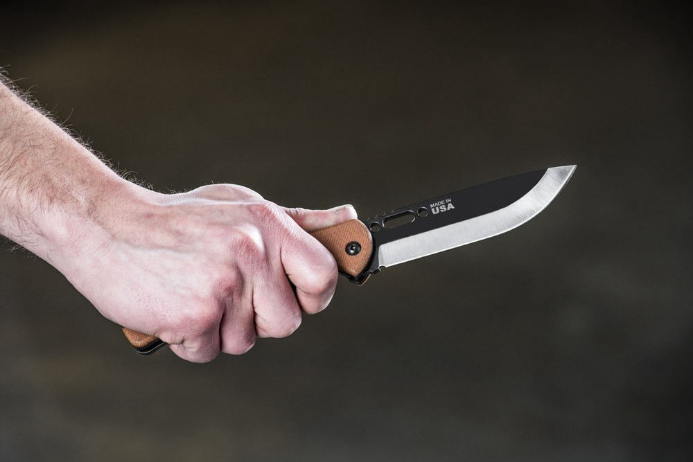 TOPS Knives Fieldcraft Folding Knife 4.38" Two-Tone Plain Blade, Tan ...