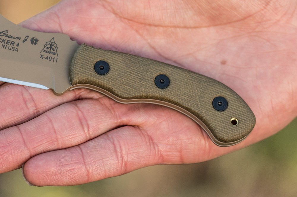 TOPS Knives Mini Tom Brown Tracker #4 Fixed Blade Knife 3.5" Coyote Tan ...