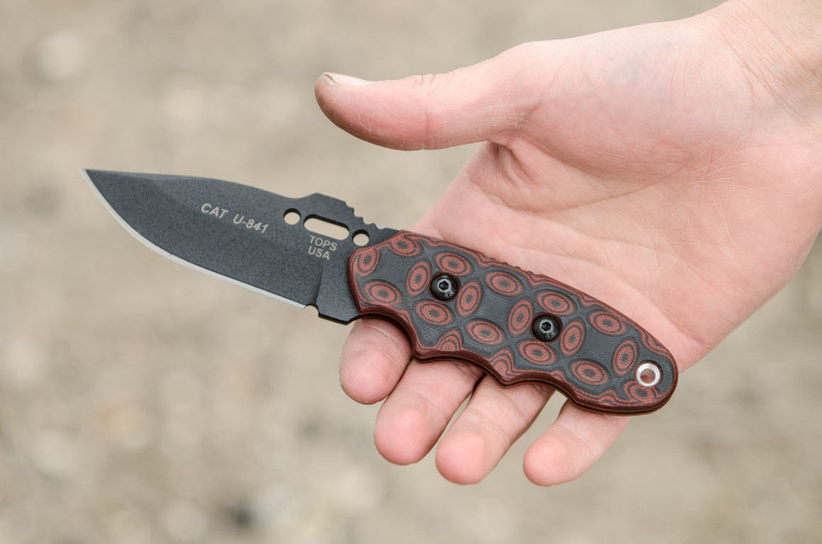 TOPS Knives CAT Covert Anti-Terrorism 3.25" 1095 Drop Point Blade ...