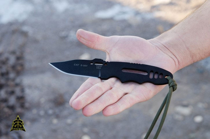 TOPS Knives CAT Covert Anti-Terrorism 3-1/4" 1095 Carbon Spear Point ...