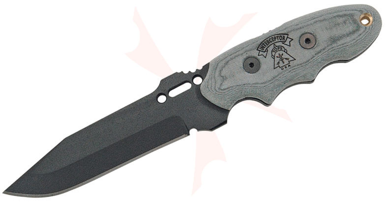 TOPS Knives Interceptor 331 Police Utilty Fixed 4" 1095 Black Drop ...
