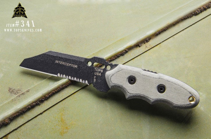 TOPS Knives Interceptor Police Utility 3-1/2" 1095 Modified Wharncliffe ...