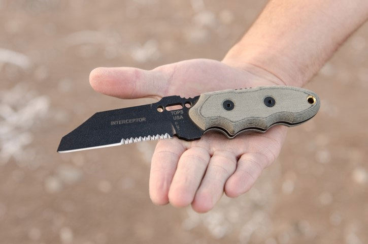 TOPS Knives Interceptor Police Utility 3-1/2" 1095 Modified Wharncliffe ...