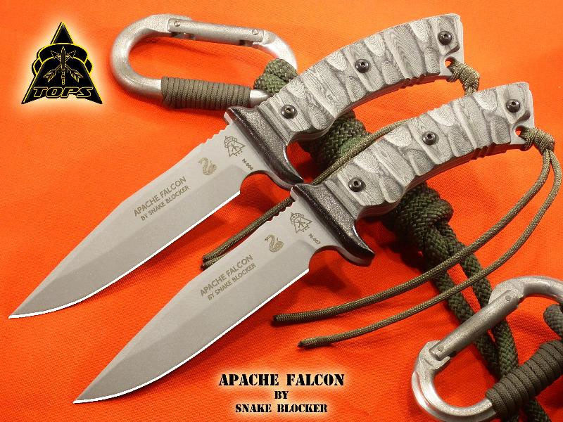 TOPS Knives Apache Falcon Fixed 6-1/4" 1095 Carbon Blade, Rocky ...