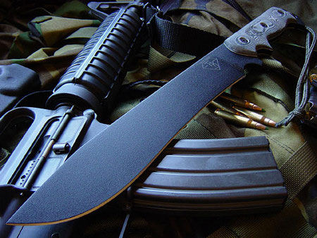 TOPS Knives Armageddon Machete 10-5/8" 1095 Carbon Blade, Micarta ...