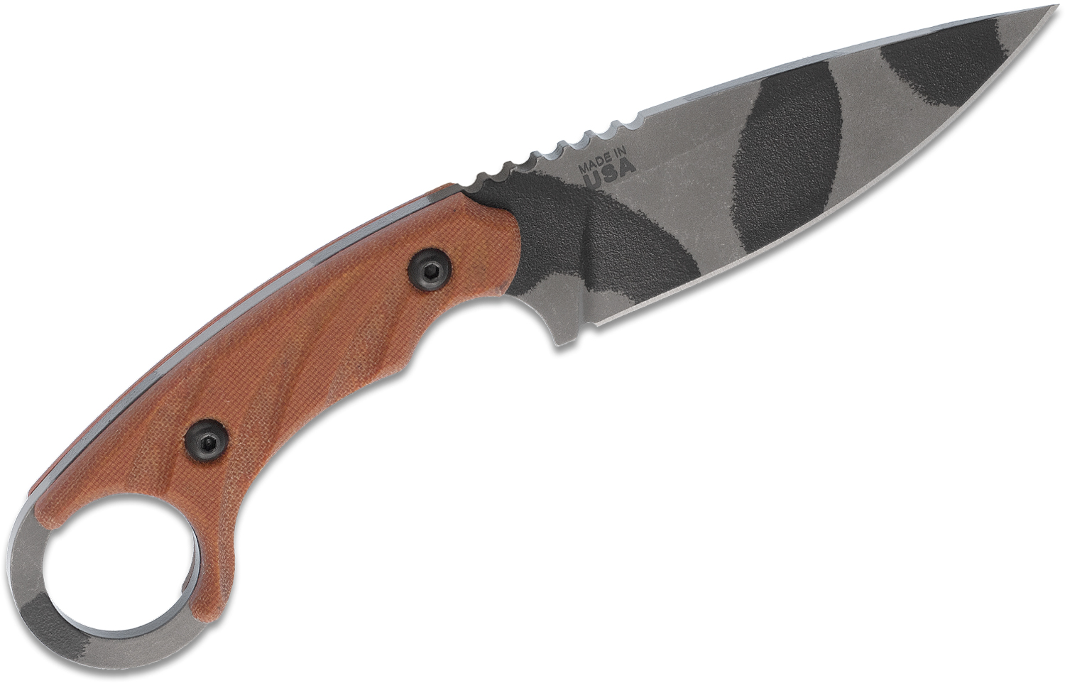 TOPS Knives C.U.T. 4.0 Fixed 4.25" Black/Gray Camo Carbon Steel Blade ...